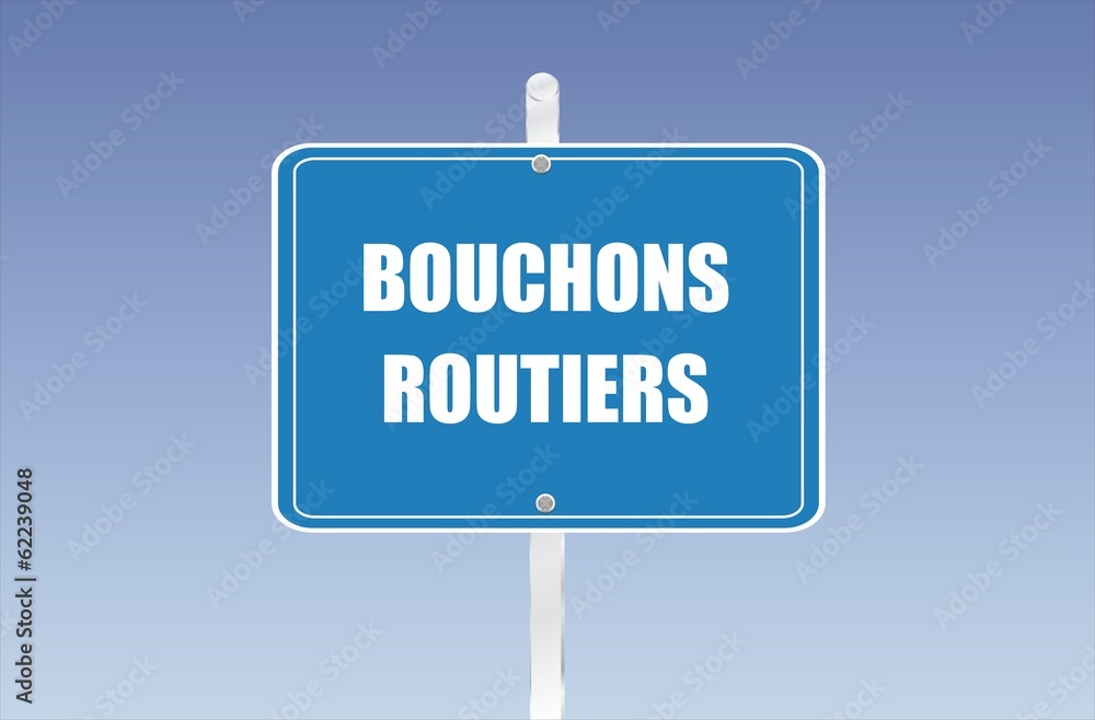 panneau bouchons routiers Stock Vector | Adobe Stock