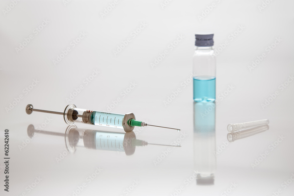 syringe with needle and vial Stock Photo | Adobe Stock
