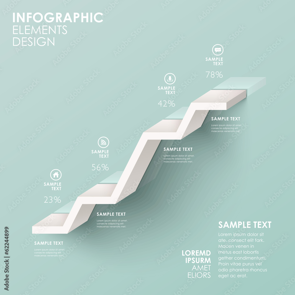 abstract stair flow chart infographics Stock Vector | Adobe Stock