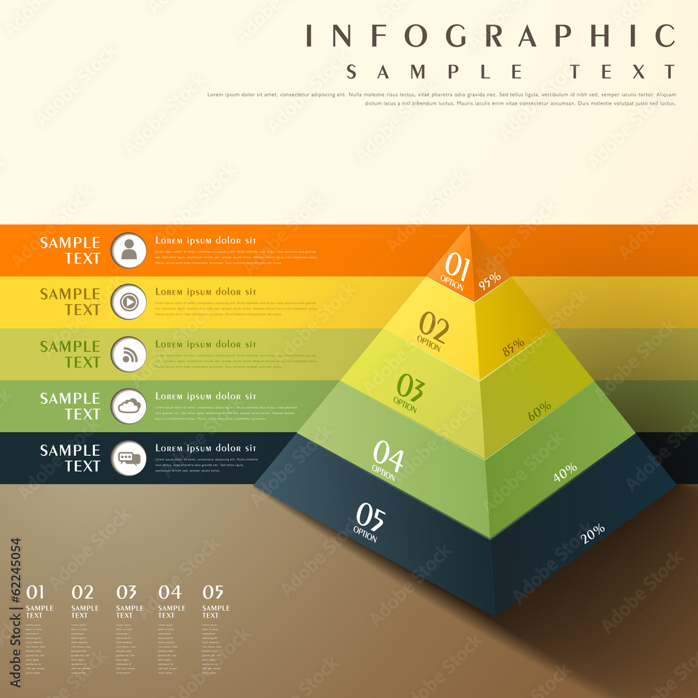 abstract 3d pyramid chart infographics Stock Vector | Adobe Stock