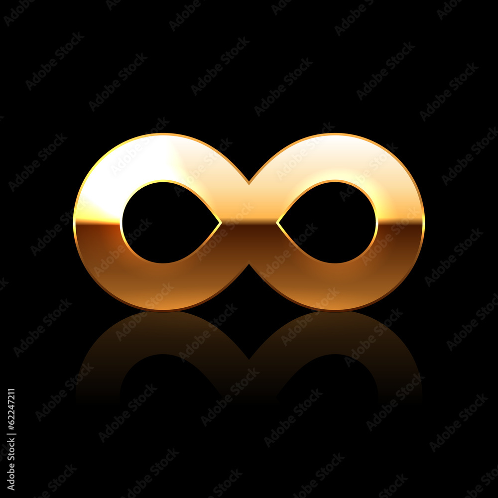 Golden Infinity Symbol Stock Vector | Adobe Stock