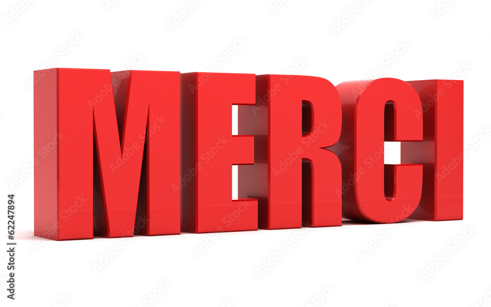 Merci 3d text Stock Illustration | Adobe Stock