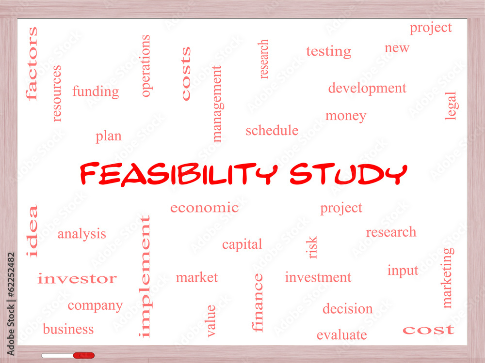 Feasibility Study Word Cloud Concept on a Whiteboard Stock Photo ...