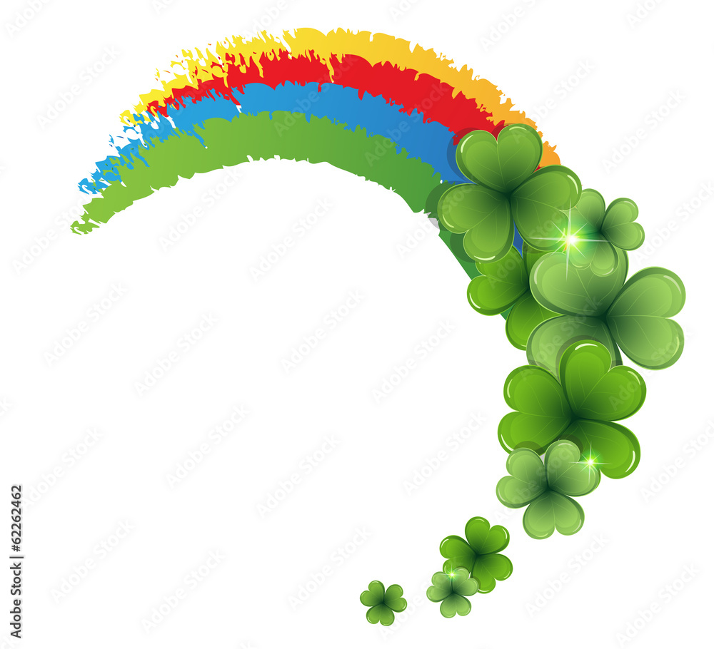 Rainbow and clover Stock Vector | Adobe Stock