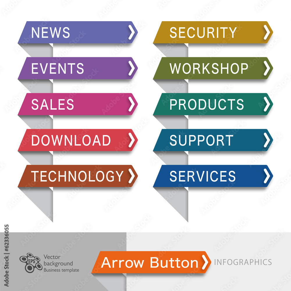 Infographic Vector Arrow Button Stock Vector | Adobe Stock