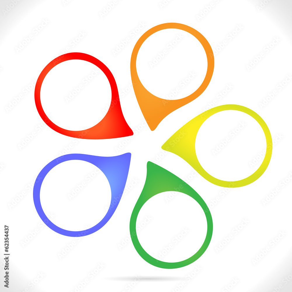 Five colorful speech bubbles for discussion or to highlight Stock ...