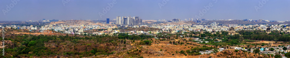 Hyderabad city panorama skyline, India Stock Photo | Adobe Stock