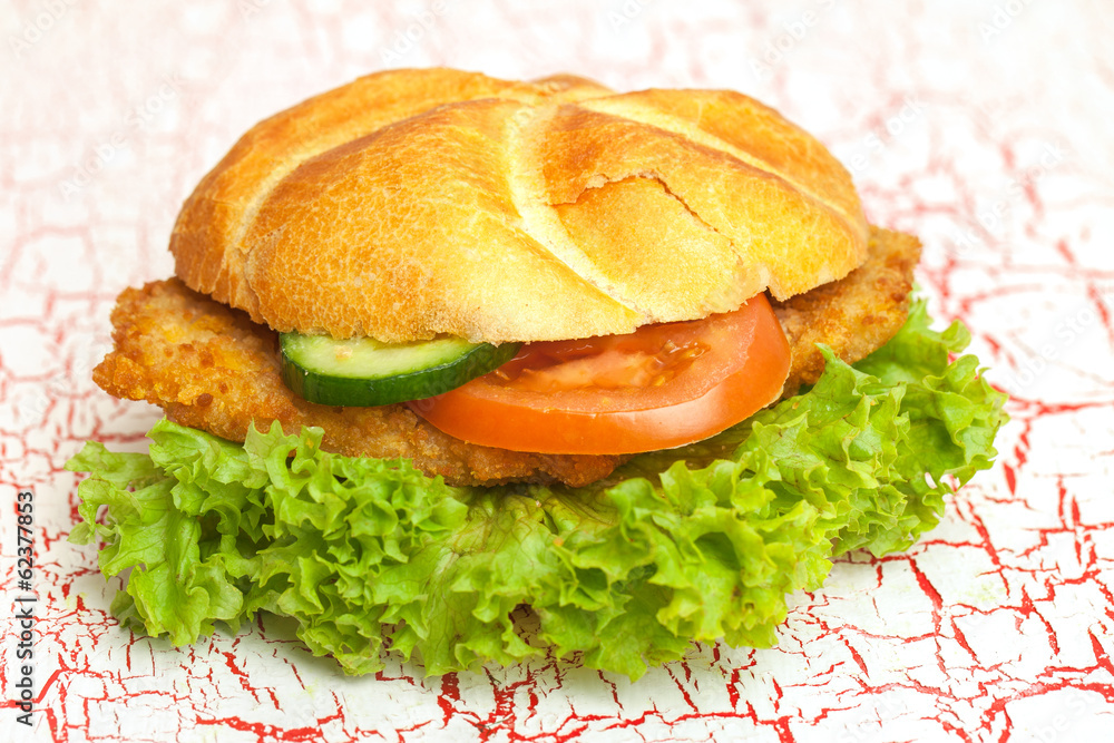 Schnitzelsemmel Stock-Foto | Adobe Stock