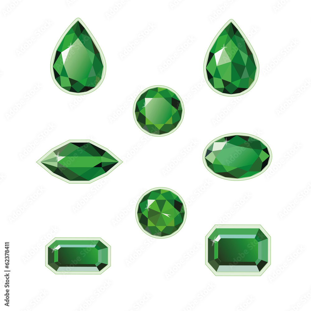 Emeralds Set Stock Vector | Adobe Stock