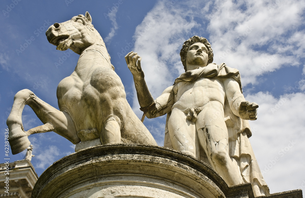 Ancient Roman Sculpture of Man and Horse Stock Photo | Adobe Stock