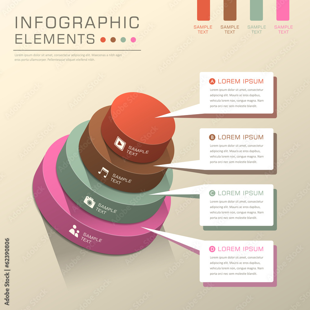 abstract cylinder tower chart infographics Stock Vector | Adobe Stock