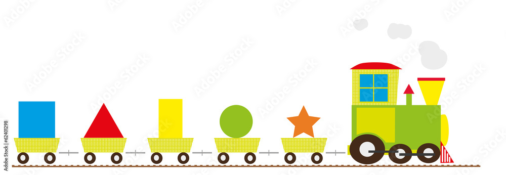 Basic shapes train for children - vectors Stock Vector | Adobe Stock
