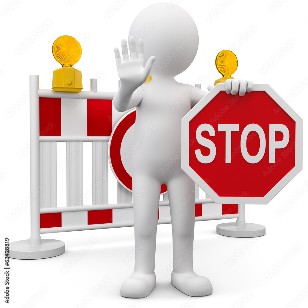 3d Männchen Stop Stock Illustration | Adobe Stock
