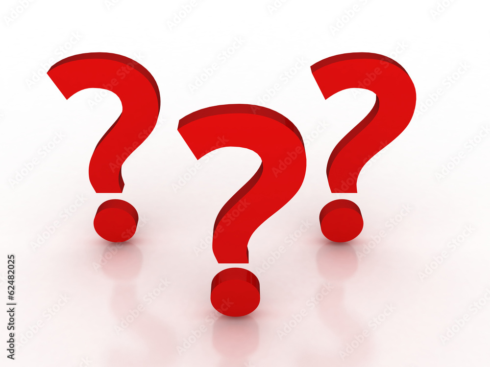 3d red question mark , isolated on white background Stock Illustration ...