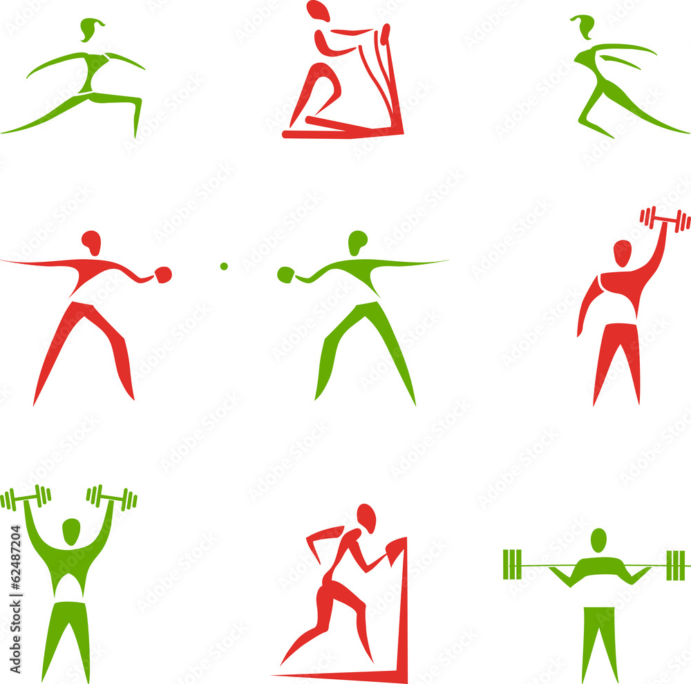 Set of sport figures Stock Vector | Adobe Stock