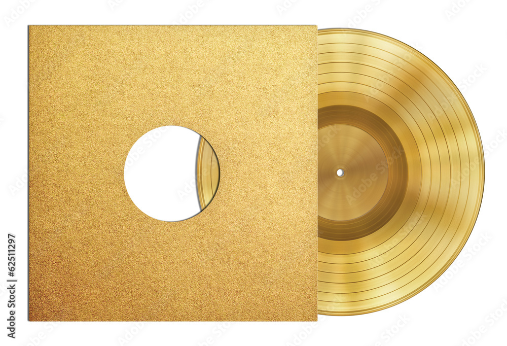 gold record music disc award in sleeve isolated Stock Illustration ...