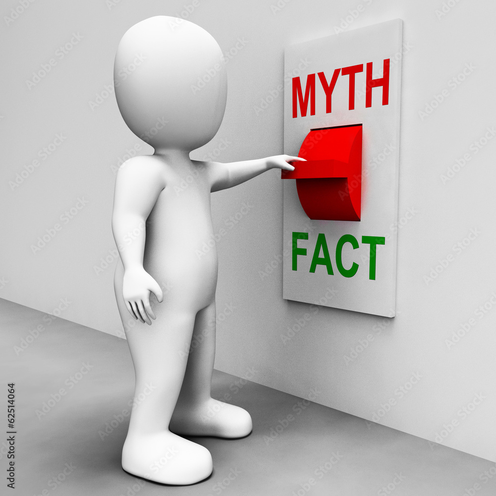 Fact Myth Switch Shows Facts Or Mythology Stock Illustration | Adobe Stock