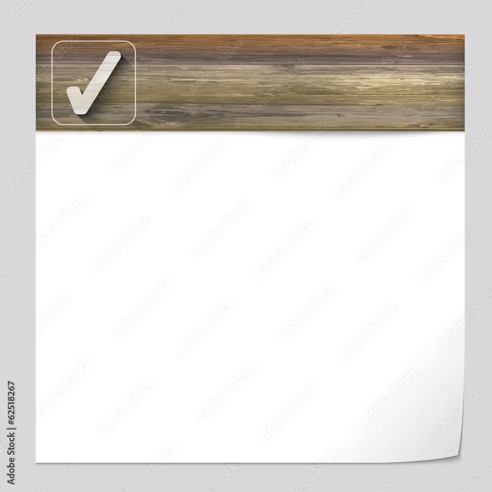vector banner with wood texture and check box Stock Vector | Adobe Stock