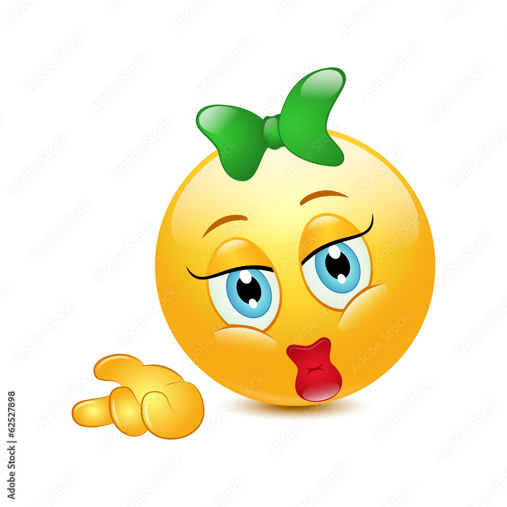 Smiley emoticons face with bow Stock Vector | Adobe Stock