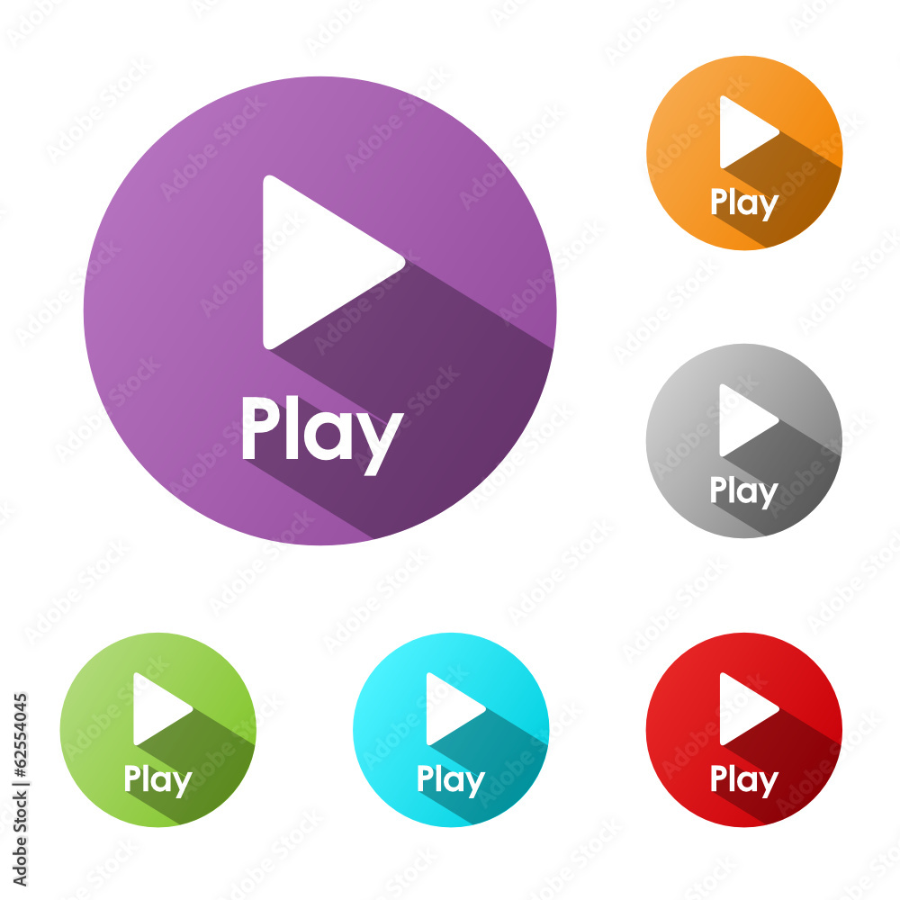 "PLAY" Buttons (launch video watch live view symbols icons) Stock ...