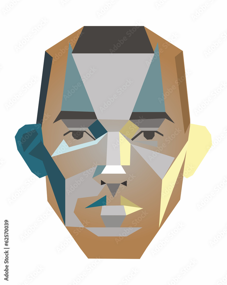 Vector face of a man of geometric shapes Stock Vector | Adobe Stock