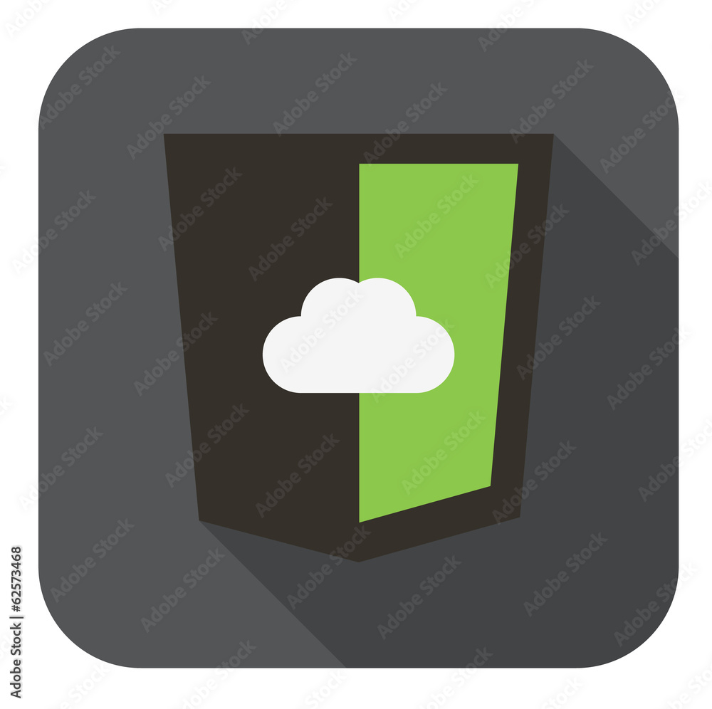 vector round icon -web shield with cloud in colors of node js fr Stock ...