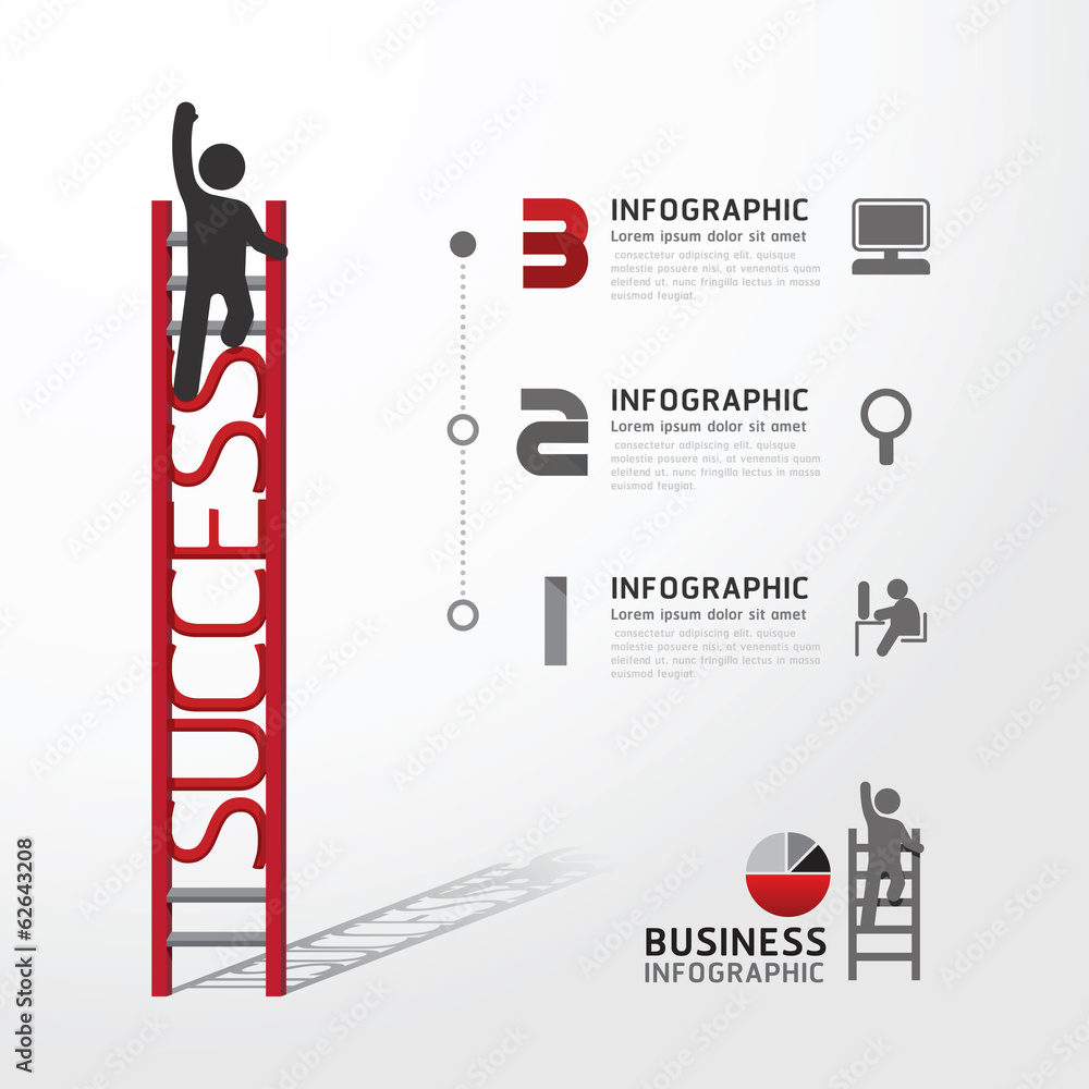 Infographic climbing ladder book diagram creative paper cut Stock ...