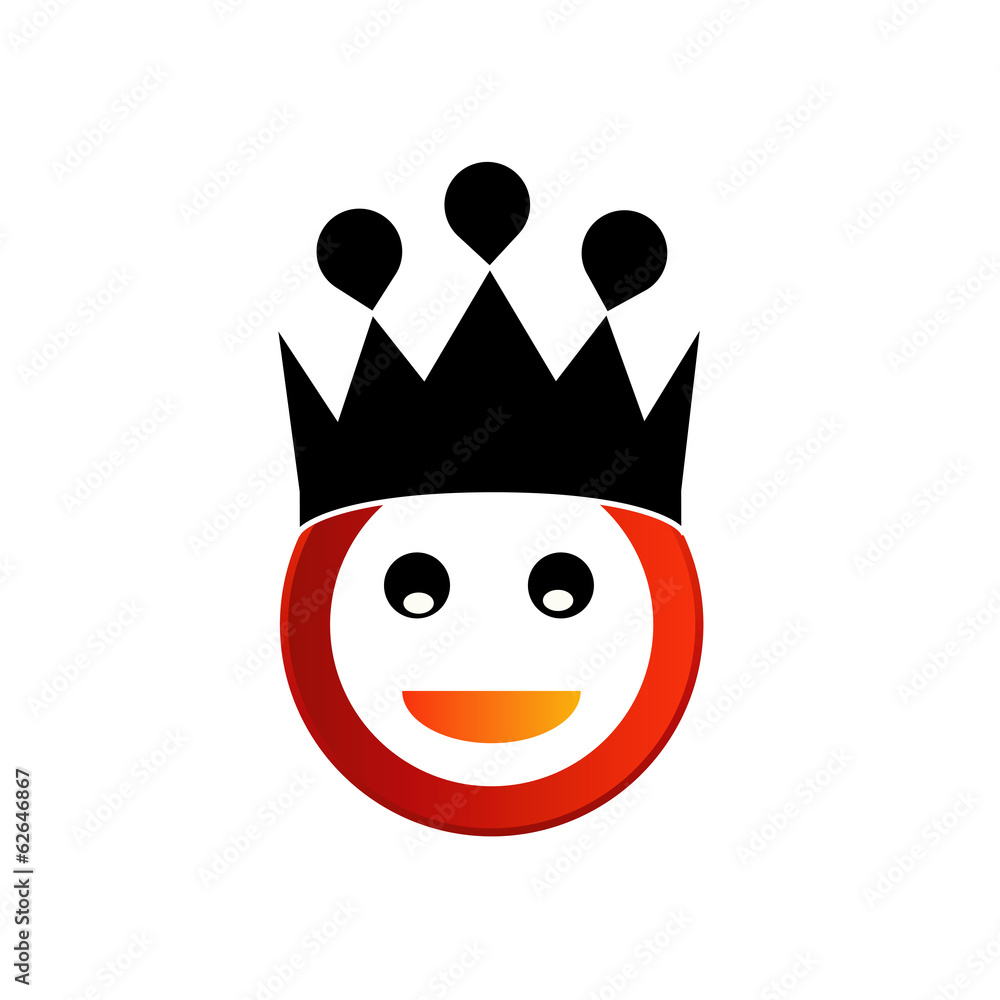 Smiley with a crown Stock Vector | Adobe Stock