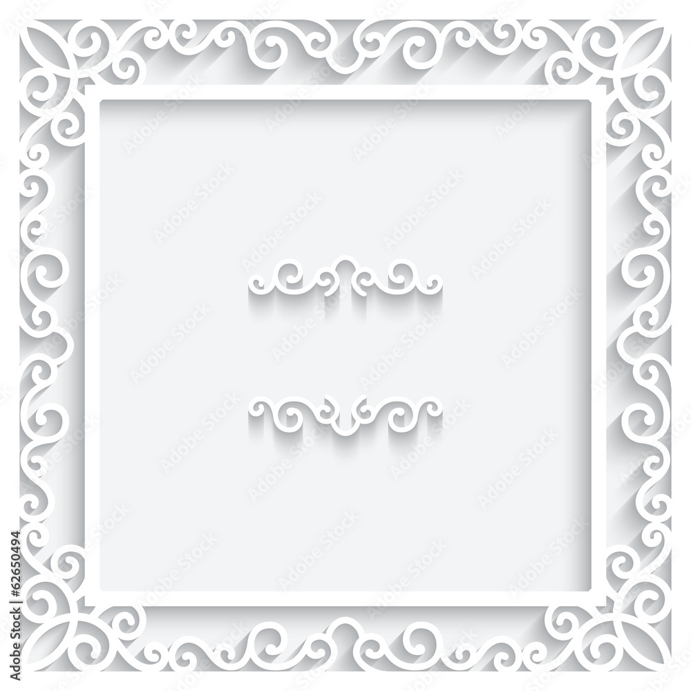 Paper frame on white background Stock Vector | Adobe Stock