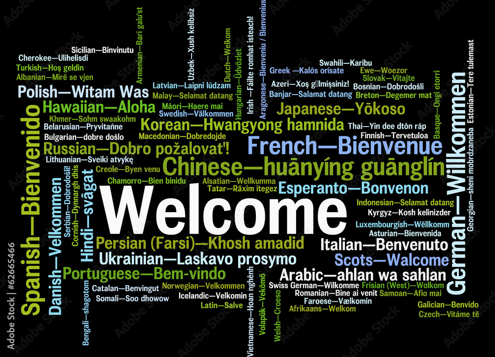 welcome word cloud Stock Illustration | Adobe Stock