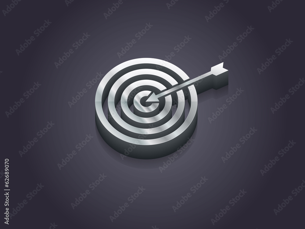 3d Vector illustration of aim icon Stock Vector | Adobe Stock