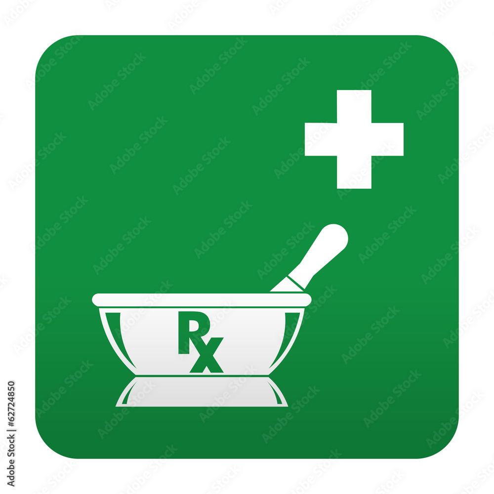 Etiqueta tipo app verde simbolo sanitario receta medica Stock ...