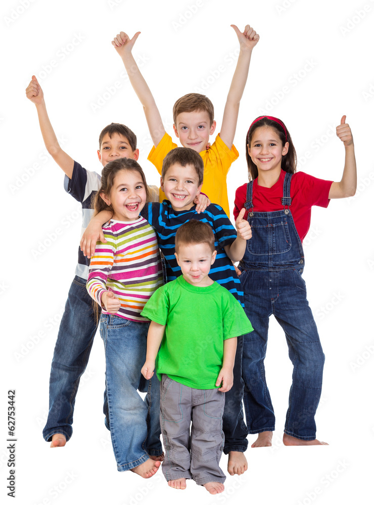 Group of kids with thumbs up sign Stock Photo | Adobe Stock