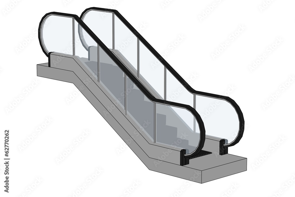 cartoon image of escalator stairs Stock Illustration | Adobe Stock
