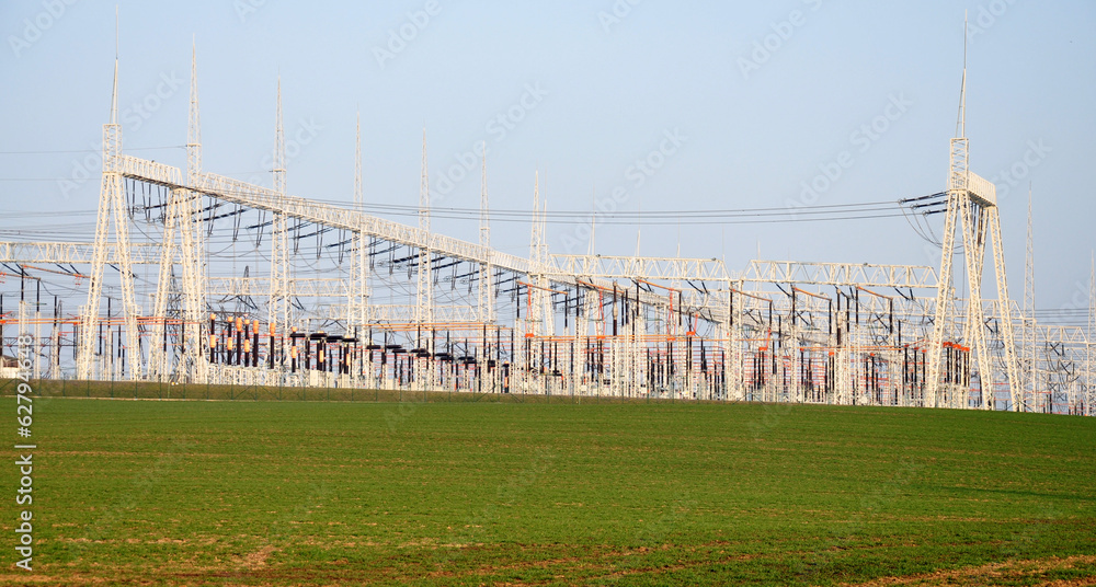 high voltage substation Stock Photo | Adobe Stock