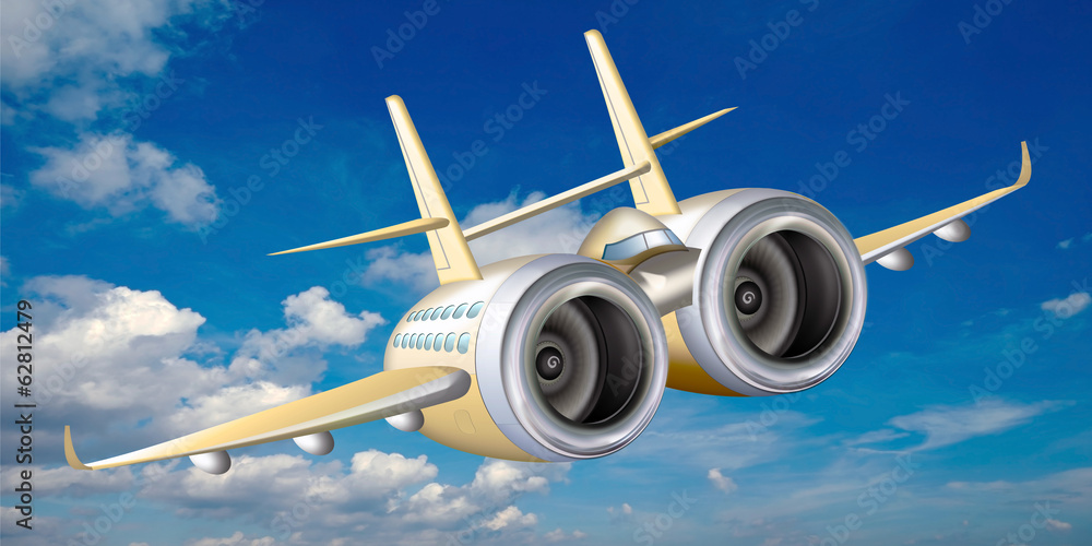 Flugzeug, Jumbo Jet comic Stock Illustration | Adobe Stock