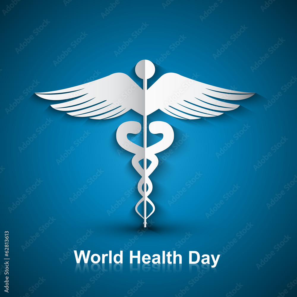 Medical background with Caduceus medical symbol world health day Stock ...