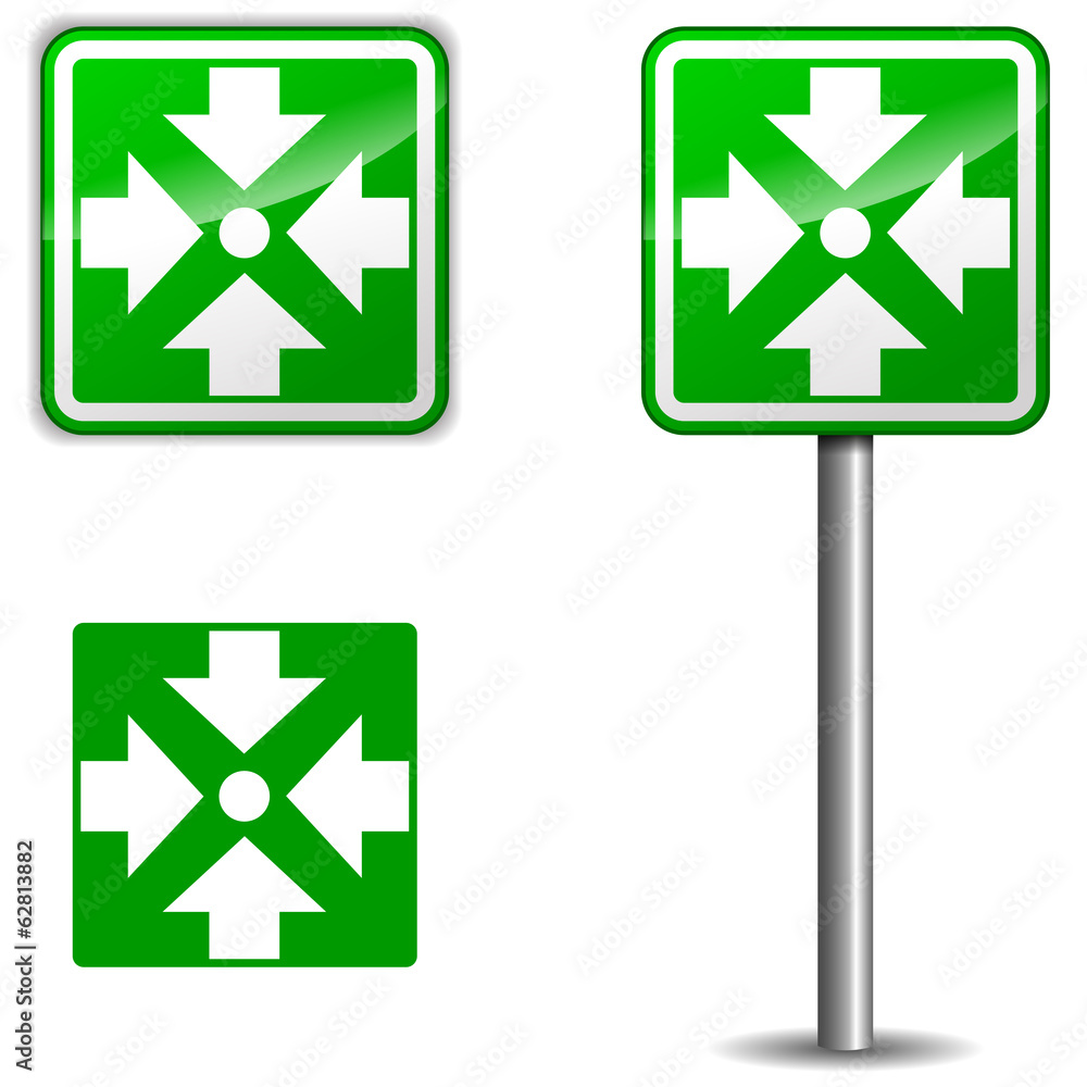 Vector assembly point signpost Stock Vector | Adobe Stock