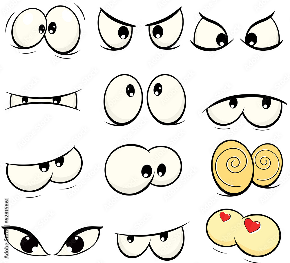 The complete set of the drawn eyes Stock Vector | Adobe Stock