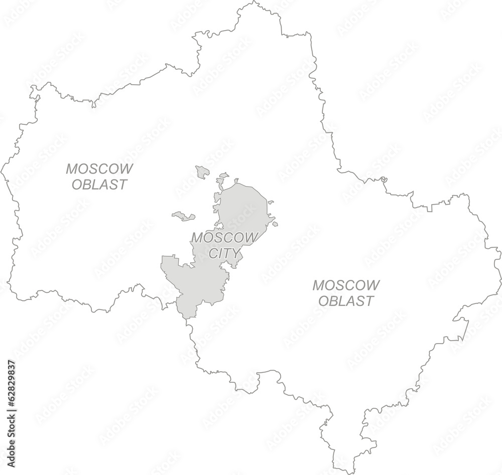 Outline map of Moscow region Stock Vector | Adobe Stock