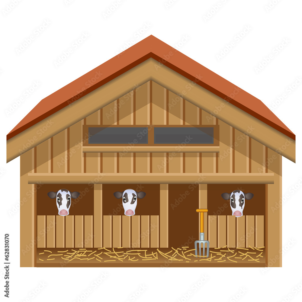 Kuhstall Stock Vector | Adobe Stock