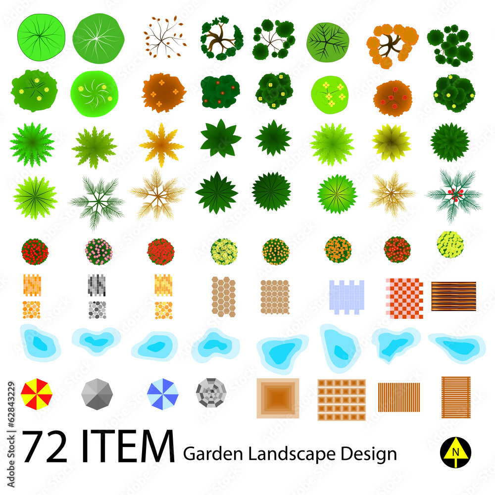 landscape design top view item Stock Vector | Adobe Stock