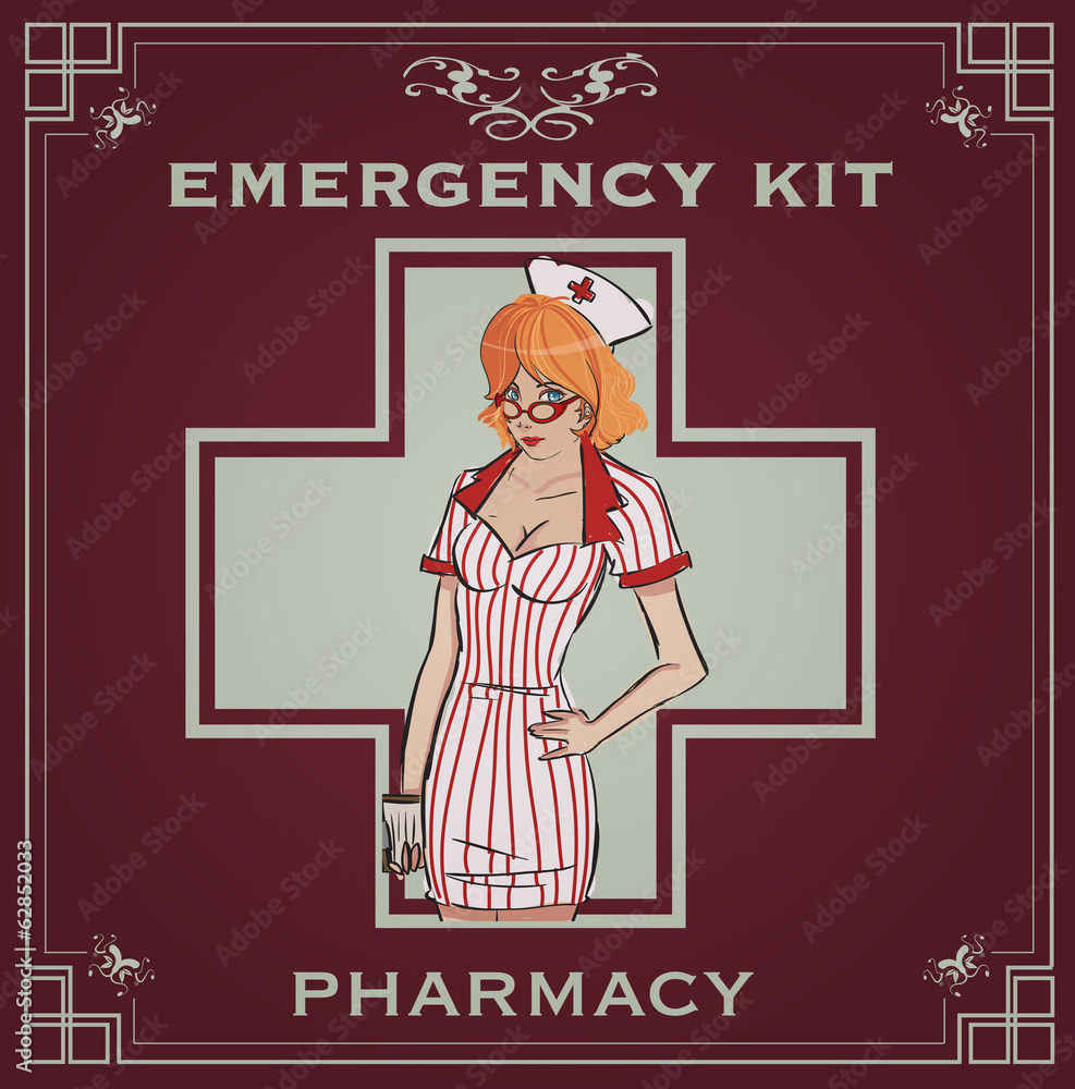 vintage emergency kit poster Stock Vector | Adobe Stock