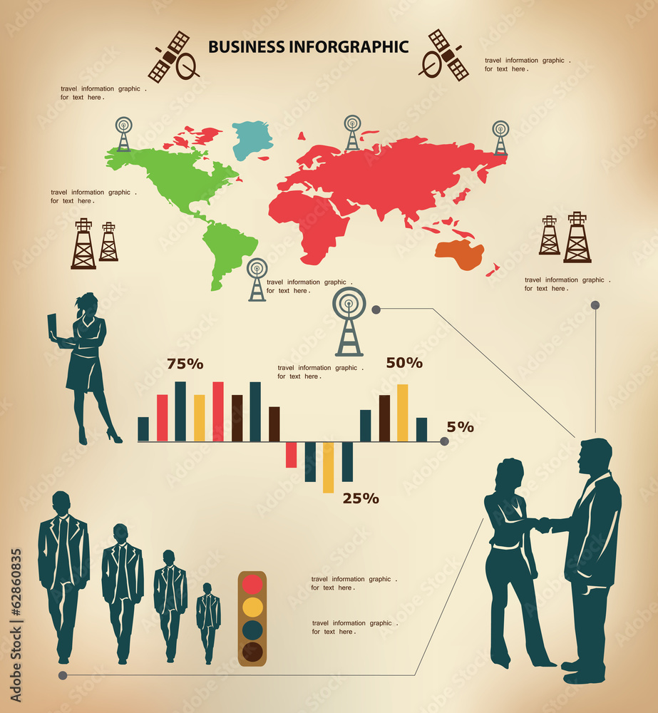 Business map of the world ,inforgraphics Stock Vector | Adobe Stock