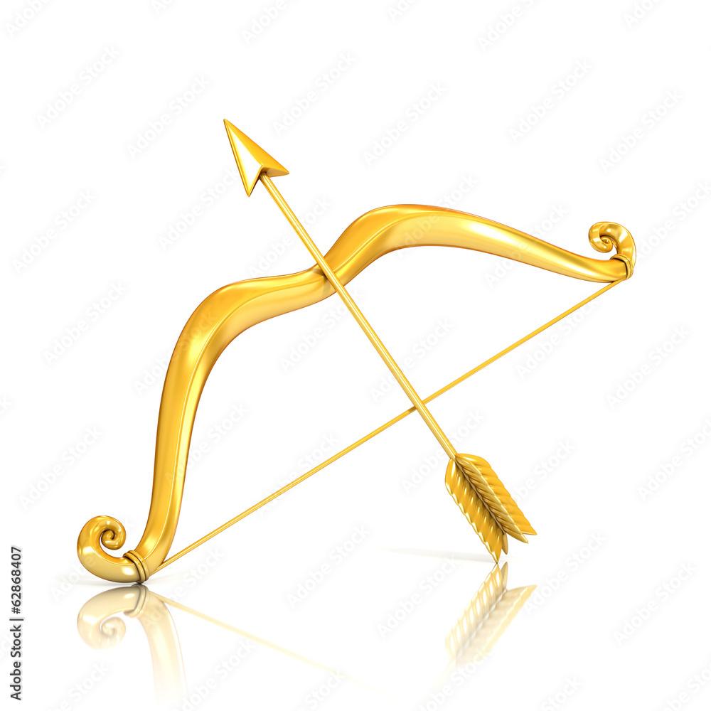 golden bow and arrow Stock Illustration | Adobe Stock
