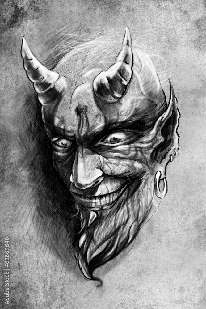 Vintage Demon Illustration