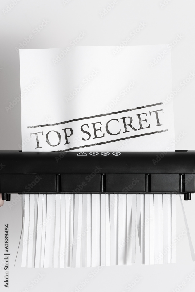 Schredder Top Secret Papier Stock-Foto | Adobe Stock
