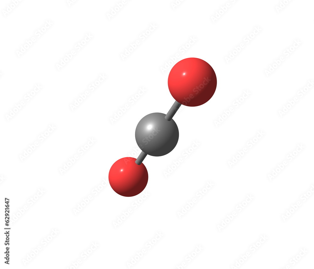 Carbon dioxide molecular structure isolated on white Stock Illustration ...