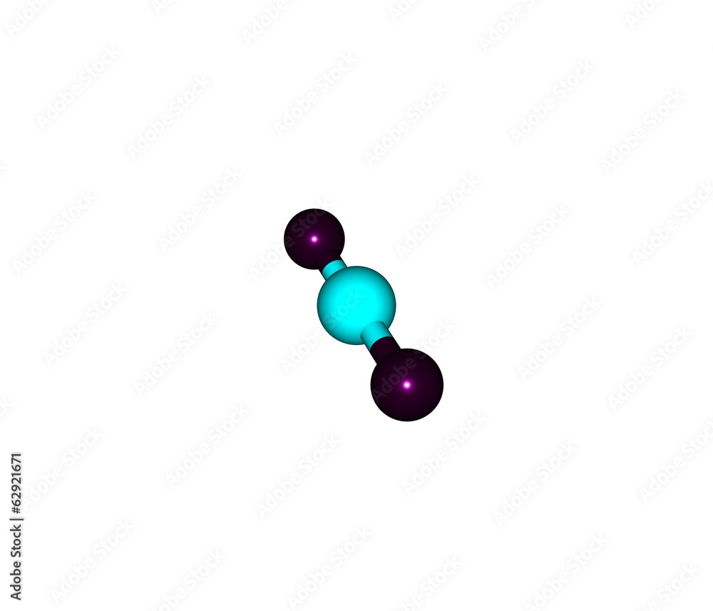 Carbon dioxide molecular structure isolated on white Stock Illustration ...
