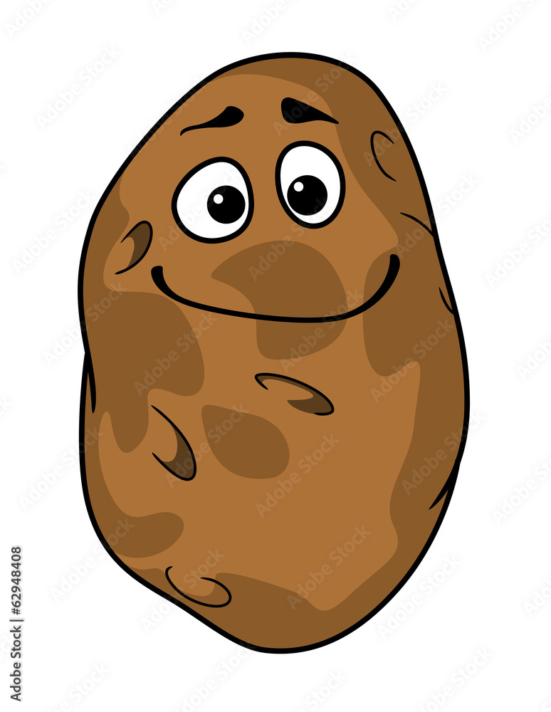 Goofy cartoon farm fresh potato Stock Vector | Adobe Stock
